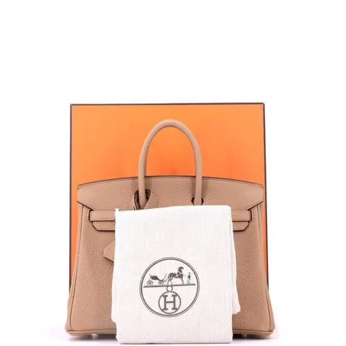 Hermès Birkin Handbag Brown Togo With Palladium Hardware 25