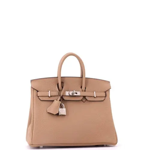 Hermès Birkin Handbag Brown Togo With Palladium Hardware 25