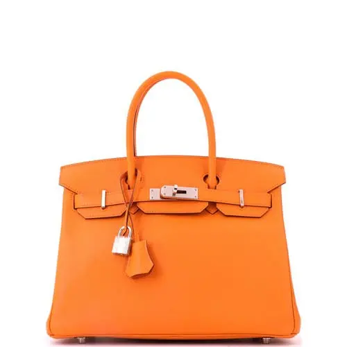 Hermès Birkin Handbag Epsom With Palladium Hardware 30 - Orange