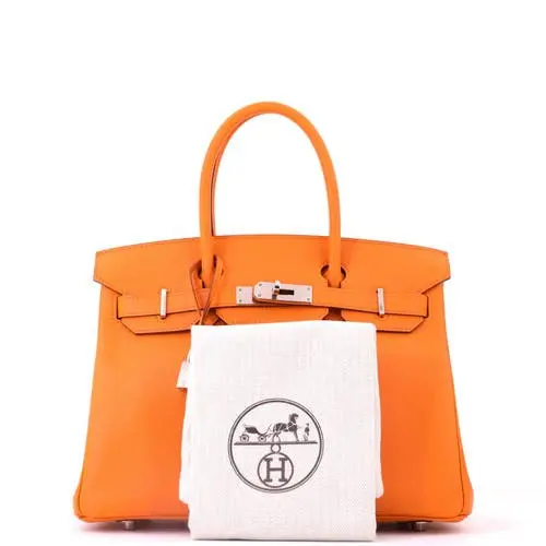 Hermès Birkin Handbag Epsom With Palladium Hardware 30 - Orange