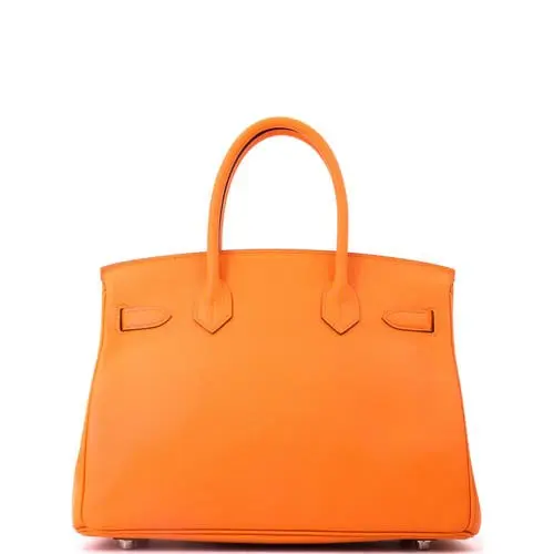 Hermès Birkin Handbag Epsom With Palladium Hardware 30 - Orange