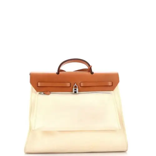 Hermès Herbag Zip Leather And Toile 39