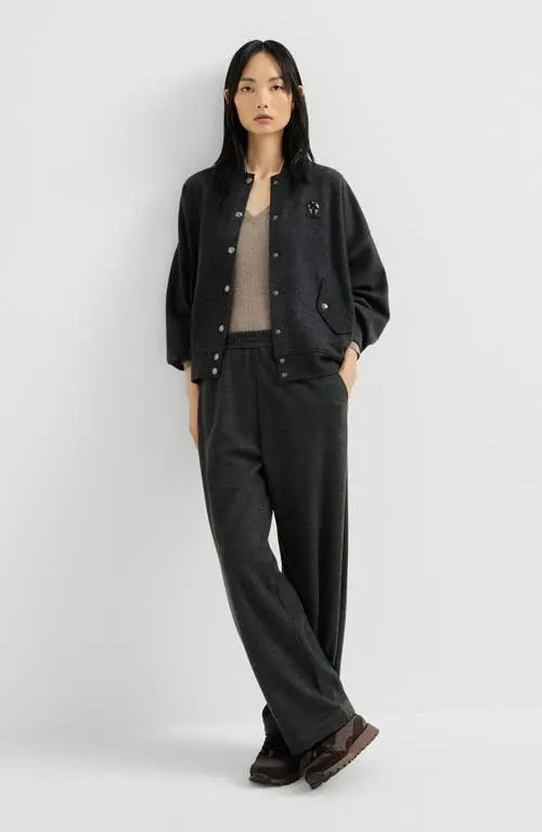 Brunello Cucinelli Cashmere Interlock Track Trousers