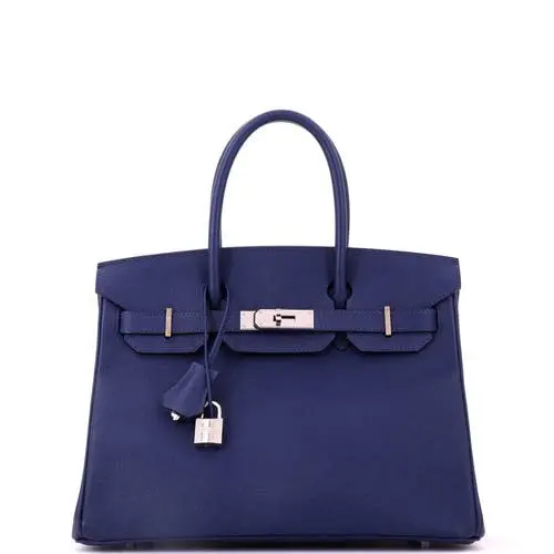 Hermès Birkin Handbag Epsom With Palladium Hardware 30 - Blue