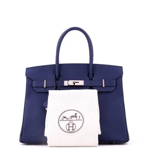 Hermès Birkin Handbag Epsom With Palladium Hardware 30 - Blue