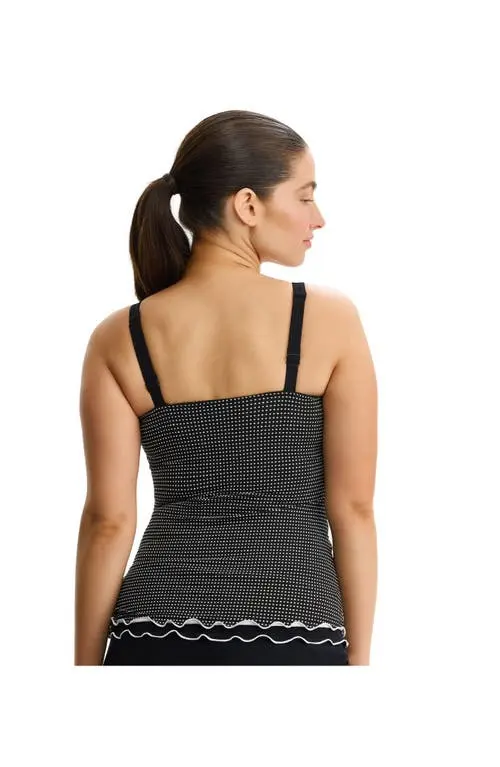 GOTTEX Dottie Delight E-cup Tankini Top - Black-white