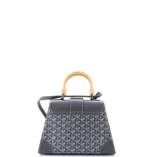 Goyard Saigon Top Handle Bag Coated Canvas With Leather Pm