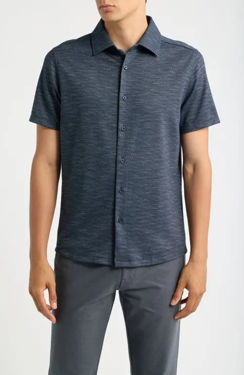 Robert Barakett Zimmerman Short Sleeve Knit Button Up Shirt
