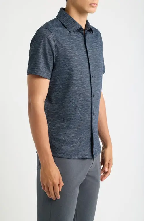 Robert Barakett Zimmerman Short Sleeve Knit Button Up Shirt