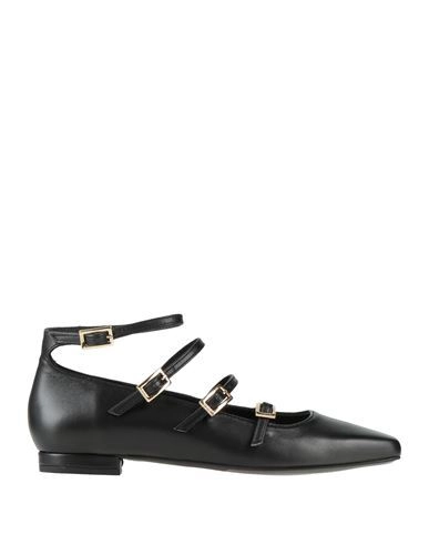ALOHAS Leather Ballet Flats With Buckle Detailing