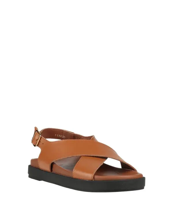 ALOHAS Sandals Tan Size Leather