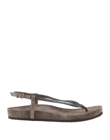 Brunello Cucinelli Suede Slingback Thong Sandals