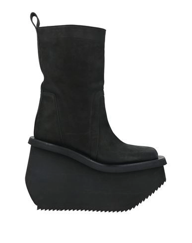 Rick Owens Leather Boots With Flatform - Black