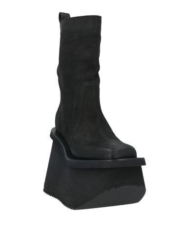 Rick Owens Leather Boots With Flatform - Black