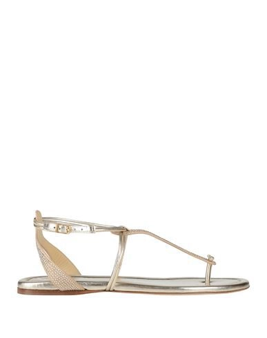 Zadig&Voltaire Platinum Leather Thong Sandals With Crystal Embellishments