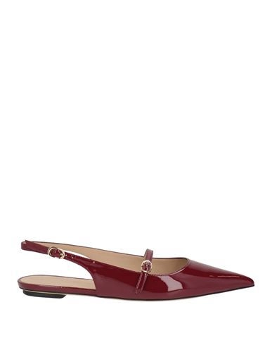 STUART WEITZMAN Patent Leather Slingback Ballet Flats - Burgundy