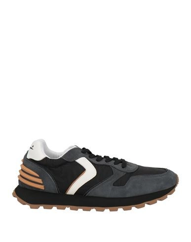 VOILE BLANCHE Charcoal Leather And Textile Sneakers