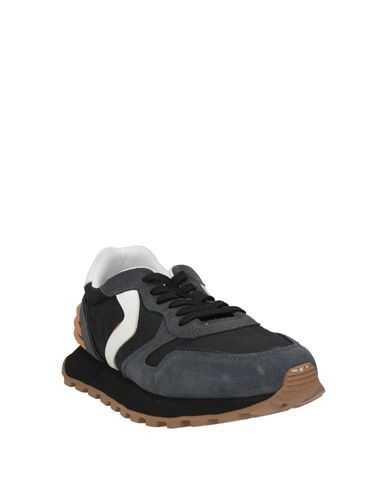 VOILE BLANCHE Charcoal Leather And Textile Sneakers