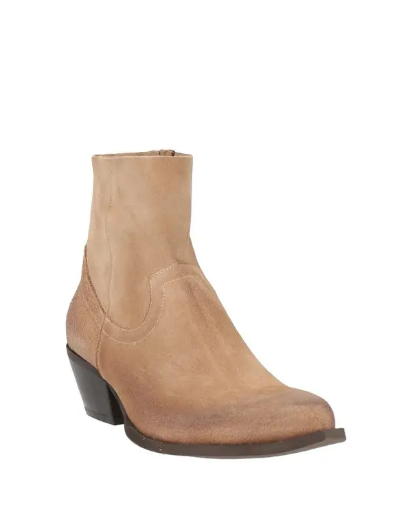 FABRIZIO CHINI Ankle Boots Size Leather - Beige