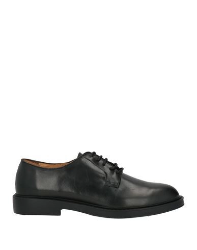 TF SPORT Lace-up Dark Leather Derby Shoes - Black