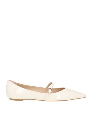 STUART WEITZMAN Ballet Flats Cream Size Leather