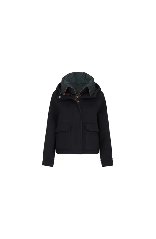 Brunello Cucinelli Virgin Wool And Cashmere Double Cloth Jacket With Detachable Padded Vest - Night