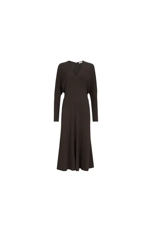 Brunello Cucinelli Techno Wool Jersey Dress With Monili