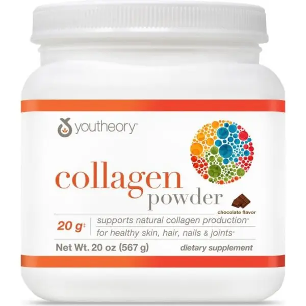 YOUTHEORY Premium Hydrolyzed Collagen Powder With Vitamin C And Biotin 20 Oz - None