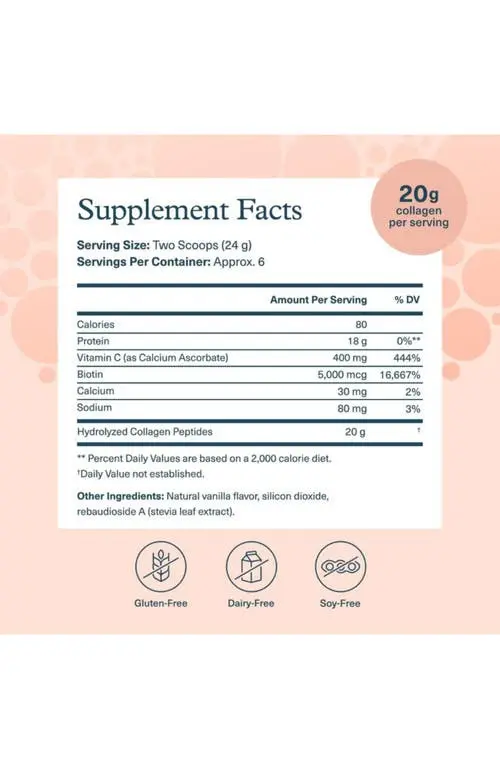 YOUTHEORY Hydrolyzed Collagen Powder With Vitamin C And Biotin Supplement 4.7oz