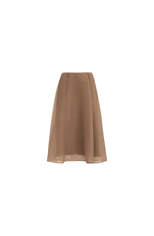 Brunello Cucinelli Crispy Silk Circle Skirt