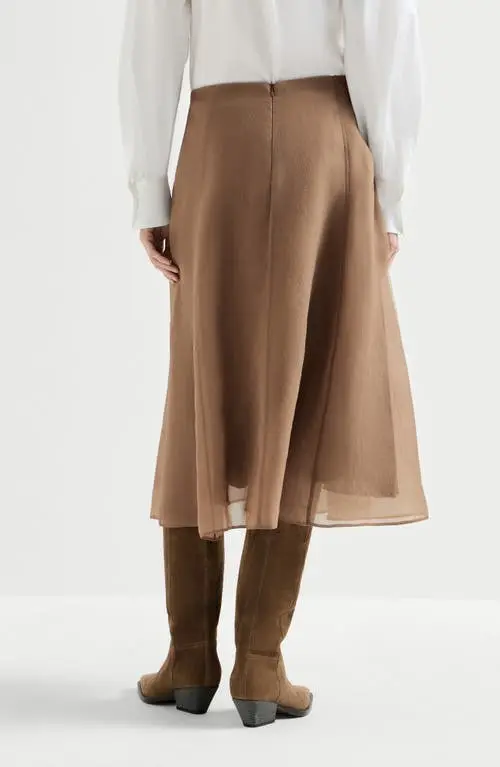 Brunello Cucinelli Crispy Silk Circle Skirt