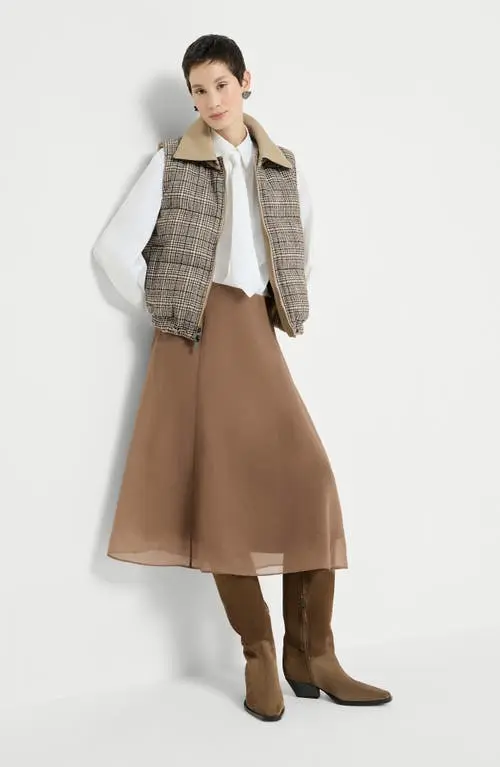 Brunello Cucinelli Crispy Silk Circle Skirt