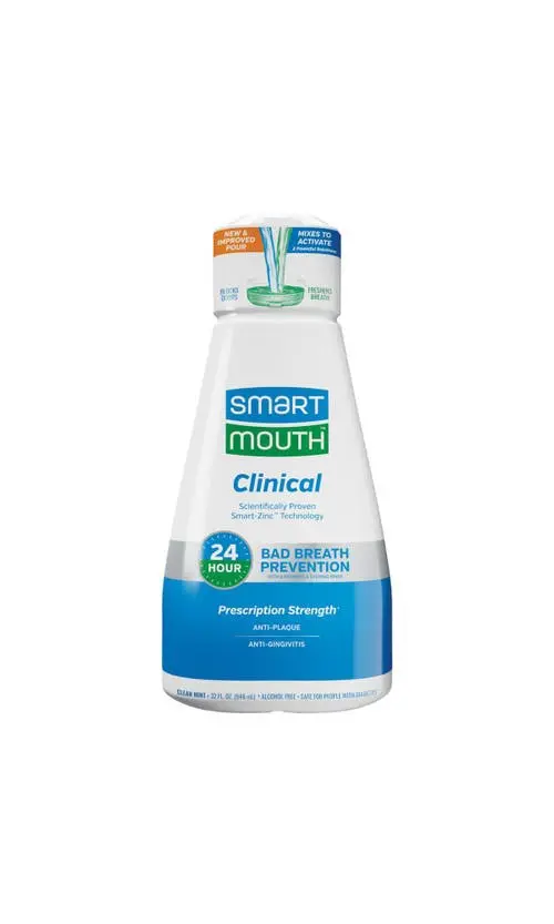 SMARTMOUTH Clinical Zinc Activated Anti-plaque Mouthwash 32 Fl Oz - Clean Mint