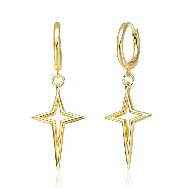 GENEVIVE Rachel Glauber Yellow Plated Star Dangle Earrings - Gold