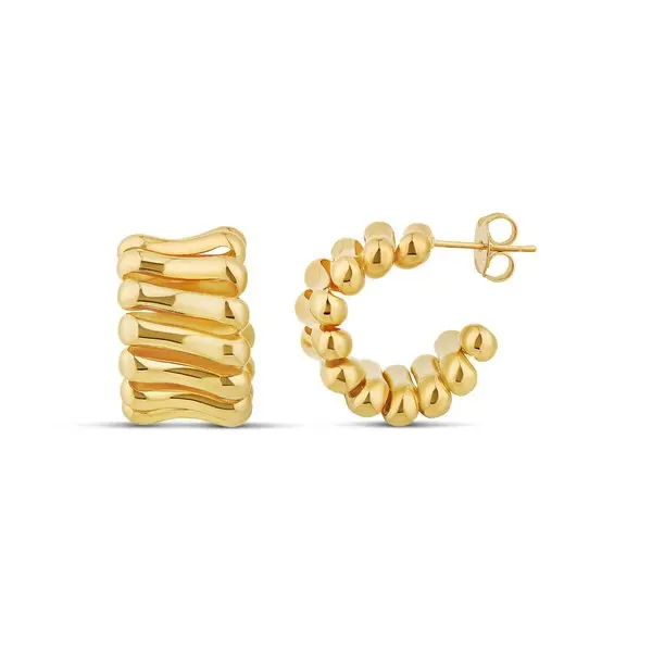 SHYMI Chunky Rippled Hoops - Gold