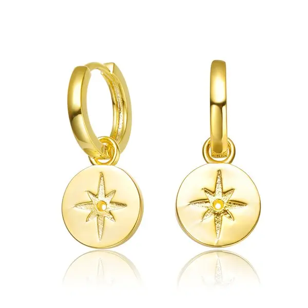 GENEVIVE Rachel Glauber Plated Huggie Earrings - Gold