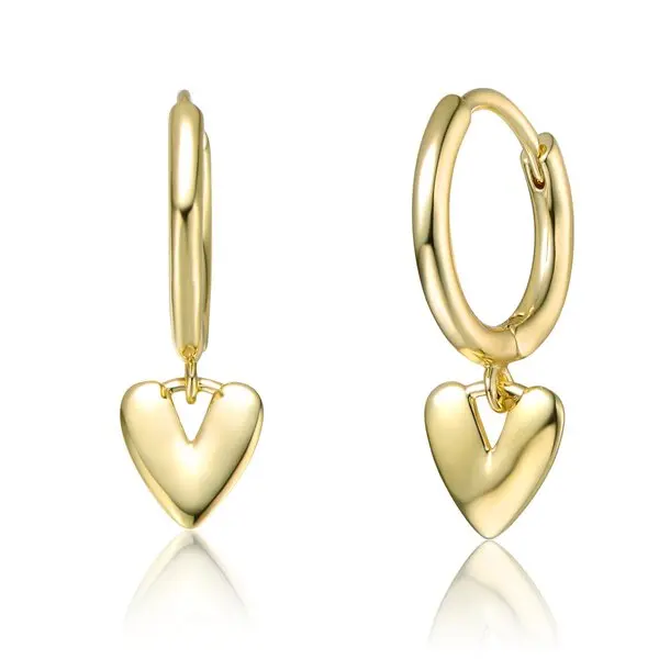 GENEVIVE Yellow Plated Heart Dangling Earrings