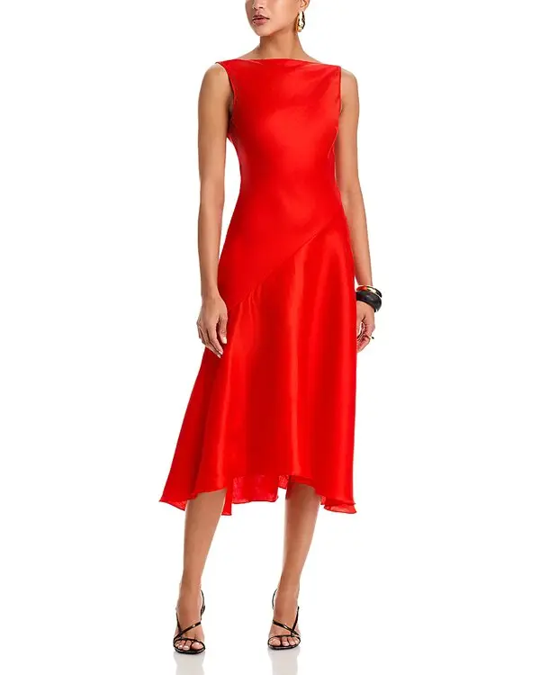Christopher John Rogers Cowl Back Bias Midi Dress