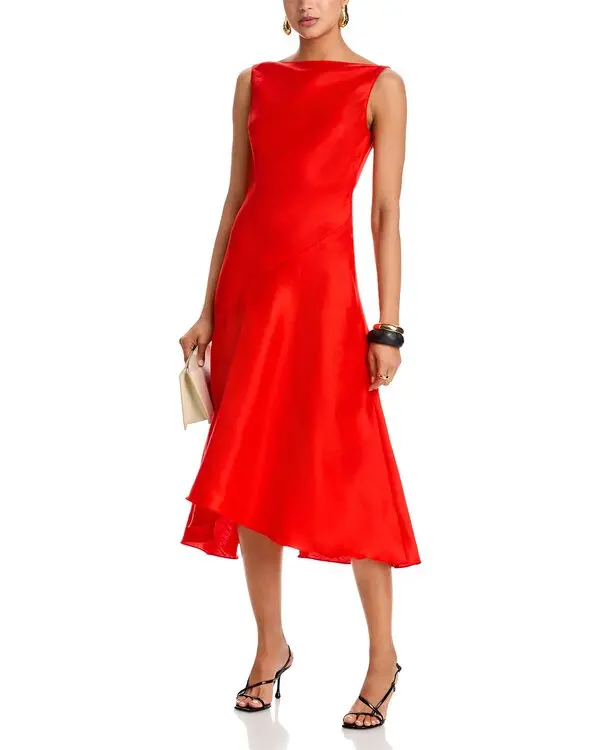 Christopher John Rogers Cowl Back Bias Midi Dress