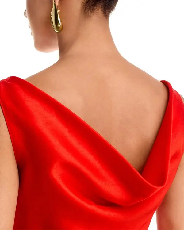 Christopher John Rogers Cowl Back Bias Midi Dress
