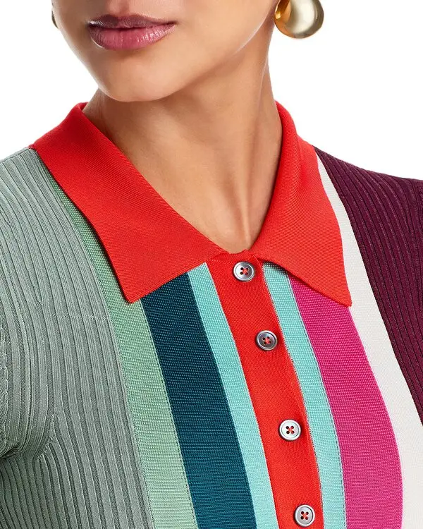Christopher John Rogers Striped Knit Polo Gown