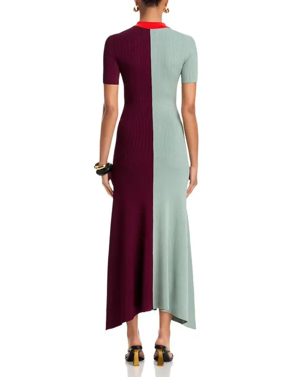 Christopher John Rogers Striped Knit Polo Gown