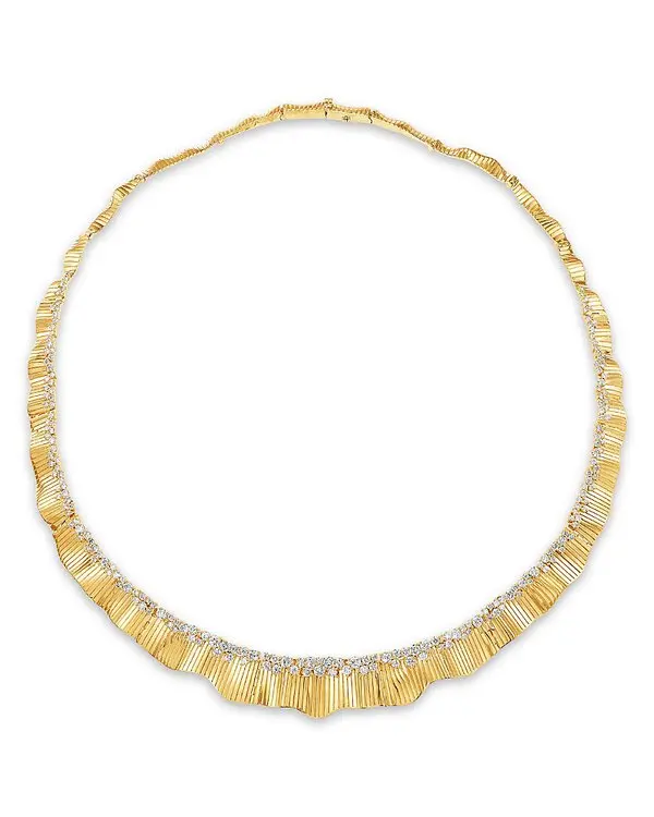 Bloomingdale'S Luxe Collection Diamond Textured Collar Necklace In 14k Yellow 4.5 Tcw - Gold