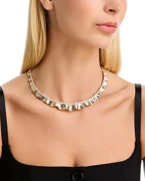 Bloomingdale'S Diamond Textured Collar Necklace In 14k Yellow - Gold