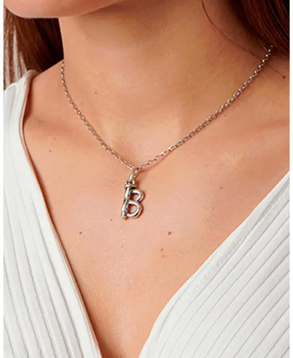 UNODE50 Sterling Silver-plated Letter Charm - B