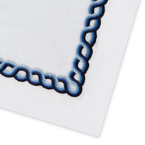 KUTNIA Bodrum Ropework Embroidered Cocktail Napkins, Set Of 4