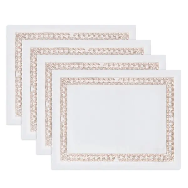 KUTNIA Anatolia Scroll Embroidered Placemat, Set Of 4 - Champagne