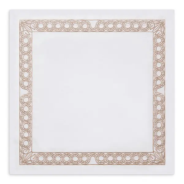 KUTNIA Anatolia Scroll Border Embroidered Napkin, Set Of 4 - Champagne