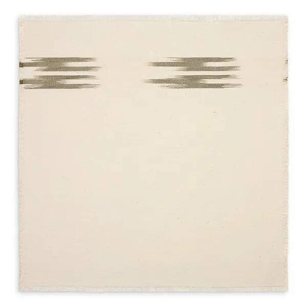 KUTNIA Peshtemal Ikat Cotton Fringe Napkins, Set Of 4 - Olive