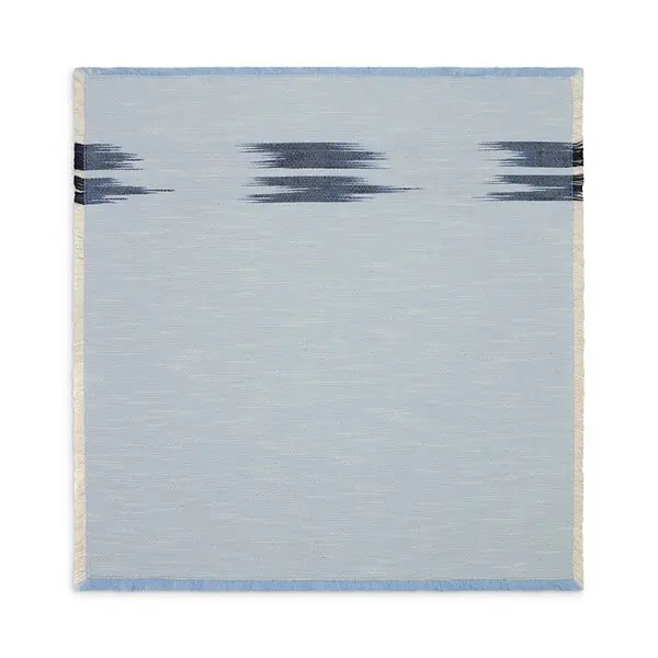 KUTNIA Peshtemal Ikat Cotton Fringe Napkins, Set Of 4 - Sky Blue